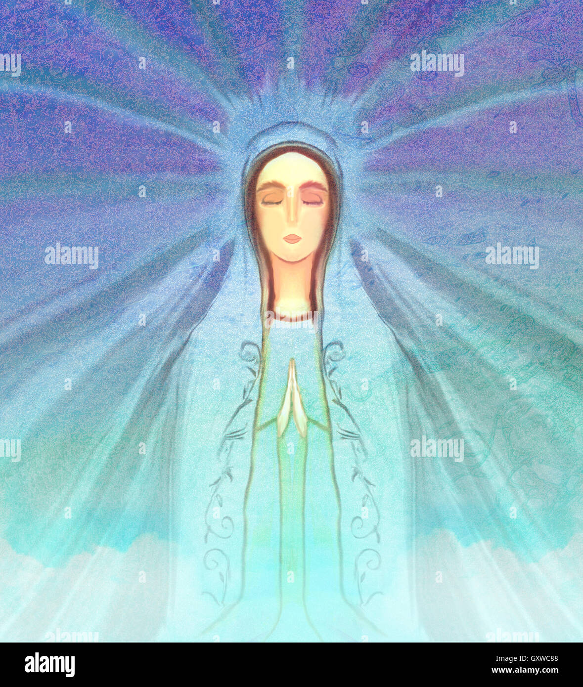 Blessed Virgin Mary portrait Stock Photo - Alamy