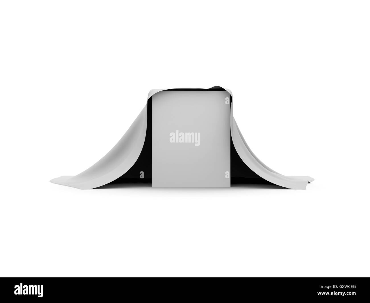 White box covered with a white cloth Stock Photo - Alamy