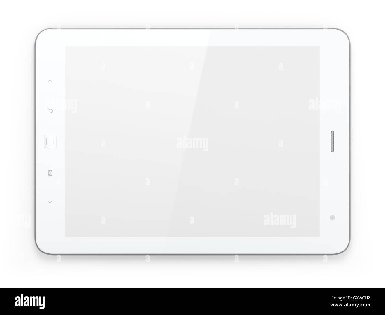 Beautiful white tablet pc on white background Stock Photo - Alamy