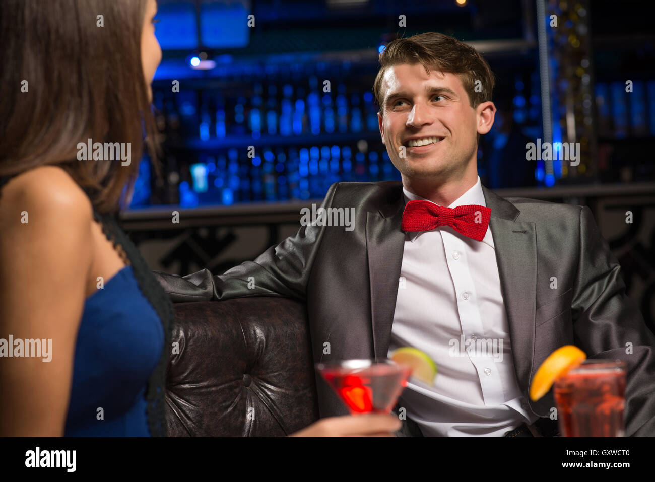 portrait of a man in a nightclub Stock Photo - Alamy
