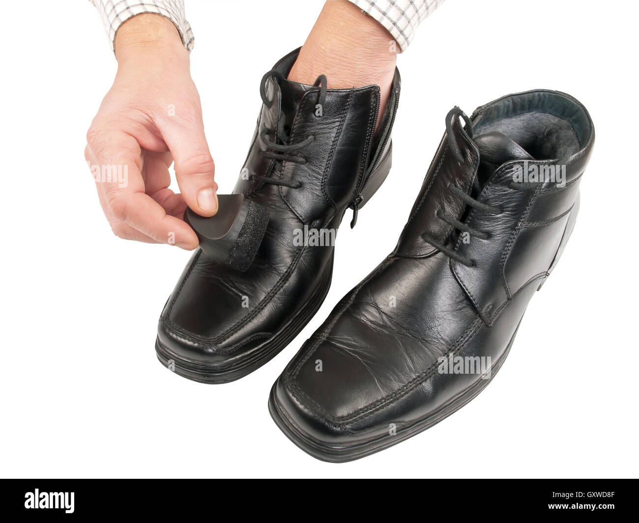 Leather shoe shine hi-res stock photography and images - Alamy
