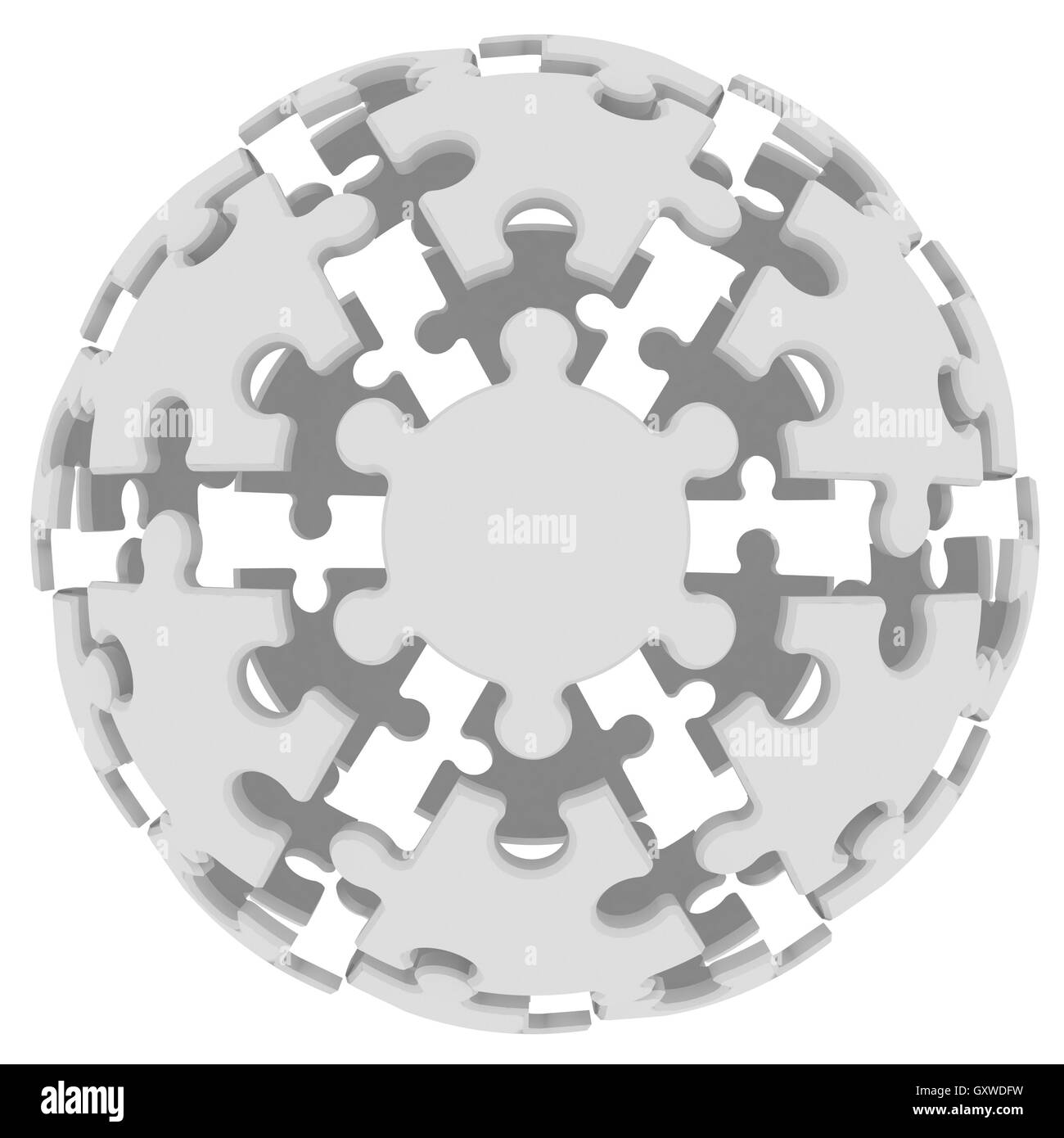 Sphere consisting of puzzles Stock Photo - Alamy