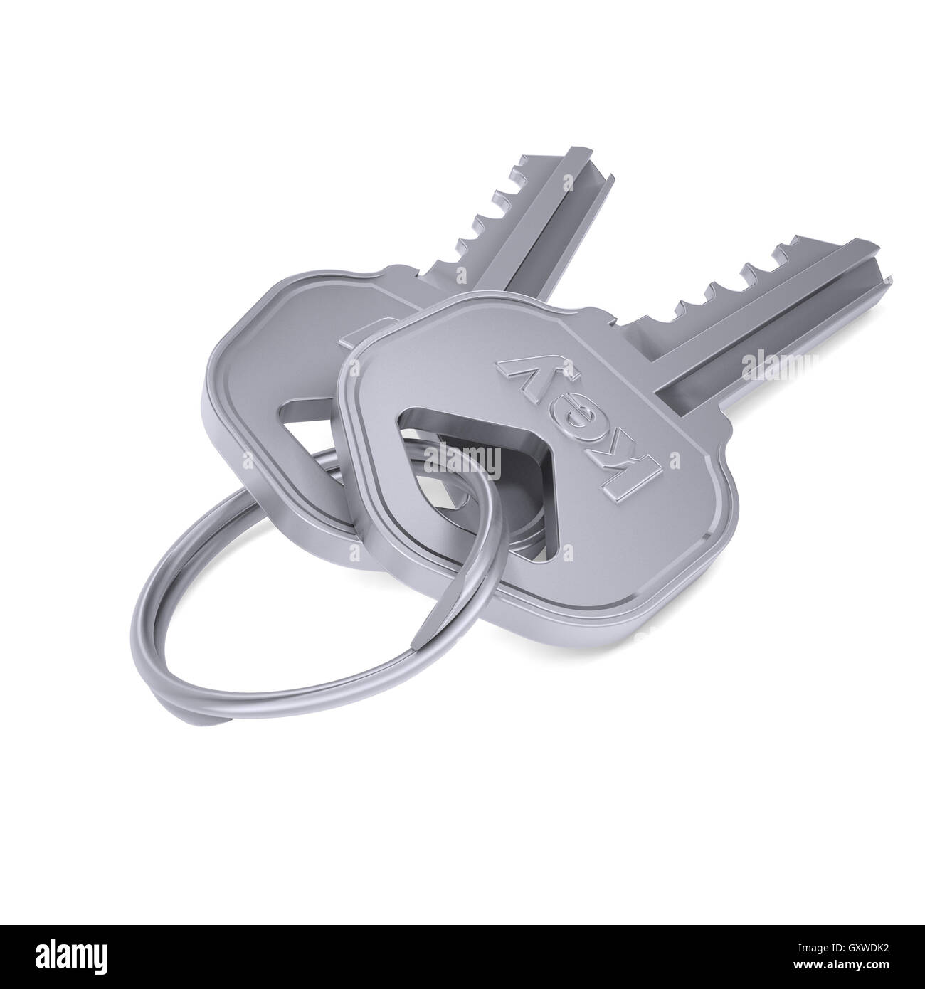 Key ring with three keys Cut Out Stock Images & Pictures - Alamy