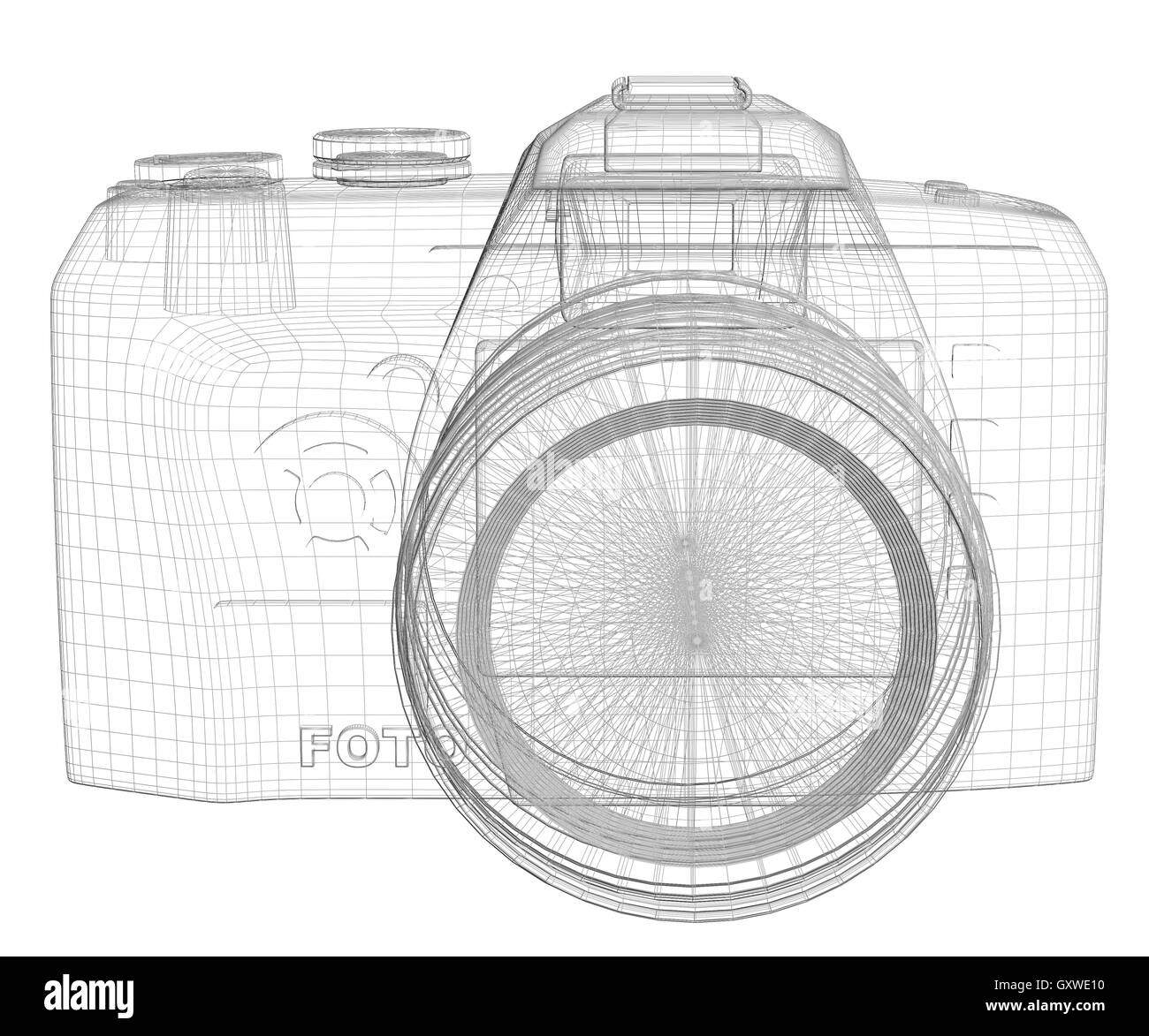SLR camera. Wire frame Stock Photo - Alamy