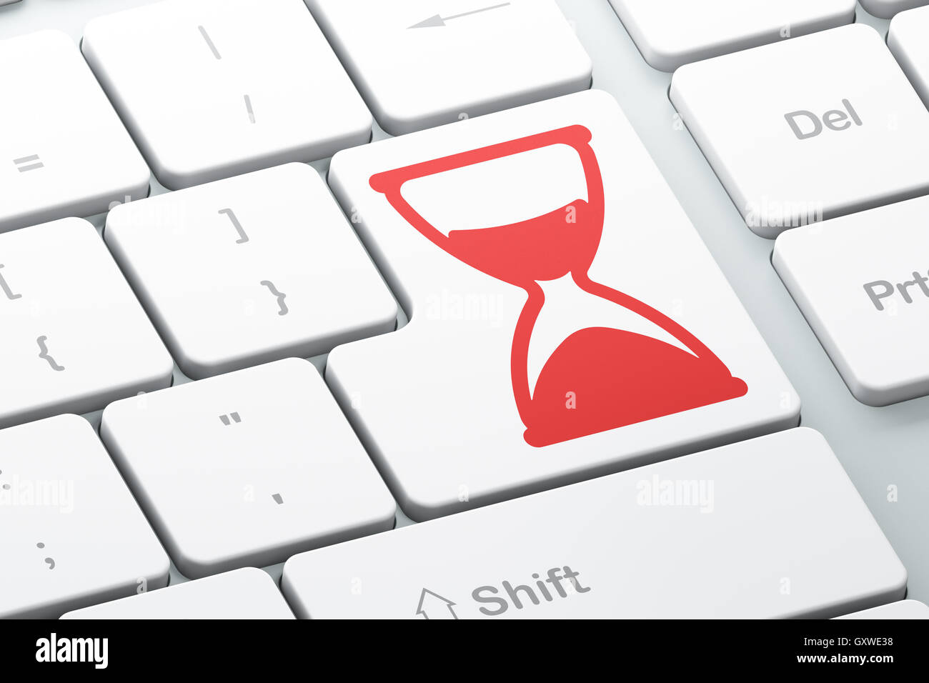 Time concept: Hourglass on computer keyboard background Stock Photo - Alamy