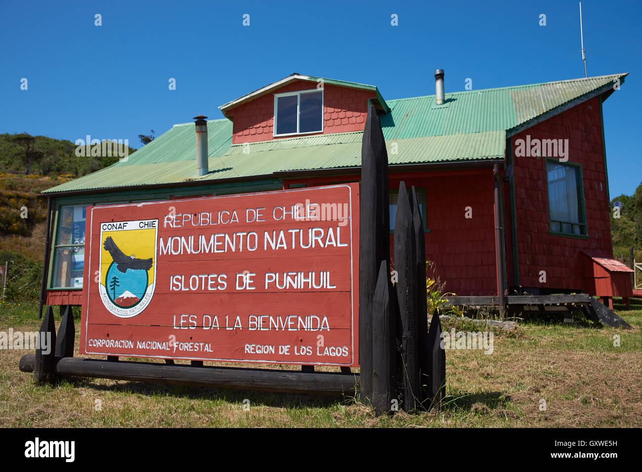 National Park building at Monumento Natural Isolotes de Punihuil on the ...