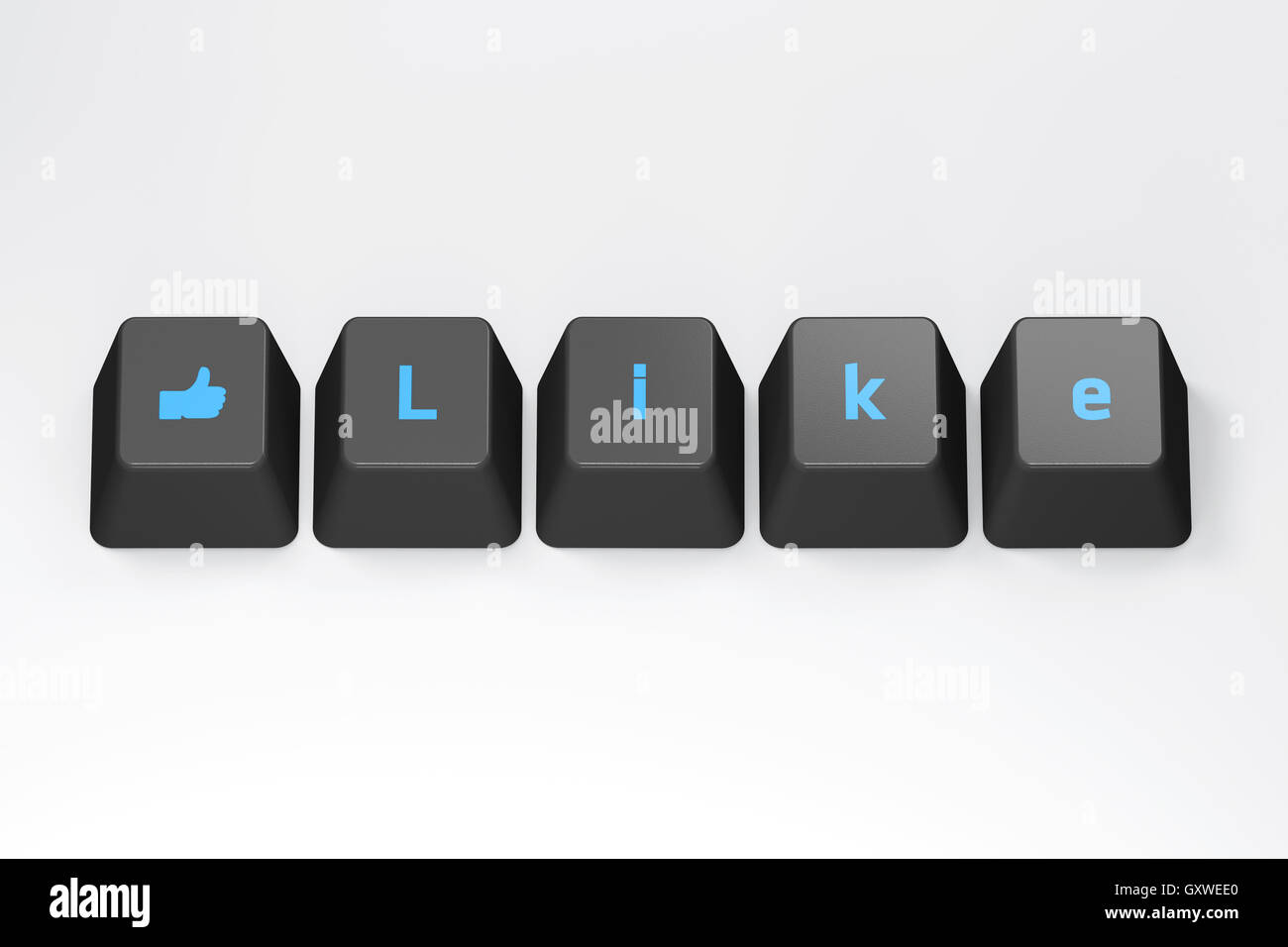 Keyboard's Like buttons Stock Photo - Alamy