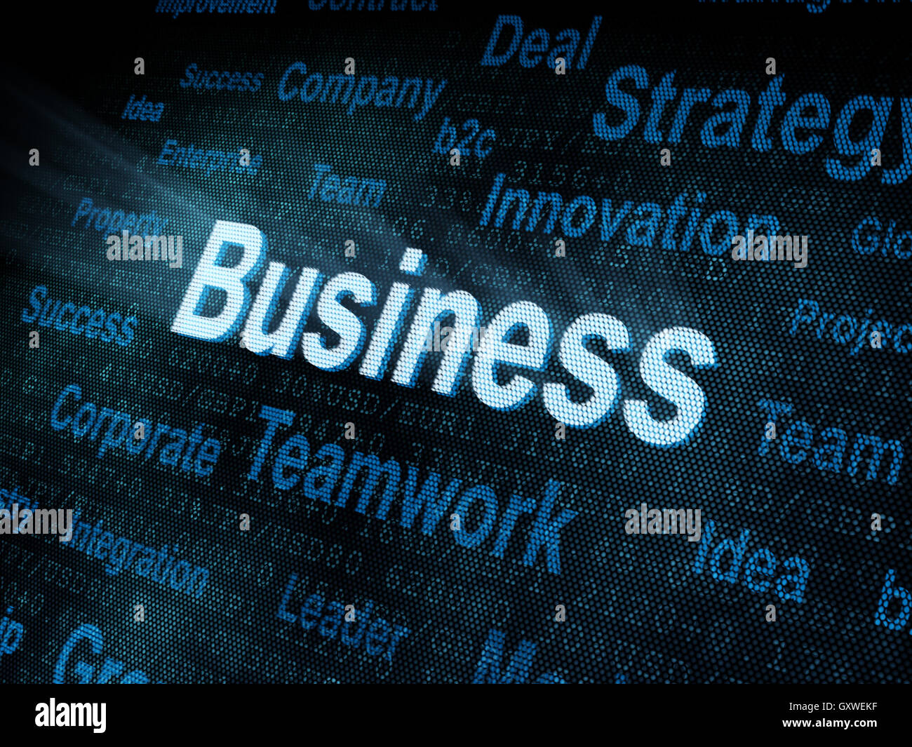Pixeled word Business on digital screen Stock Photo - Alamy