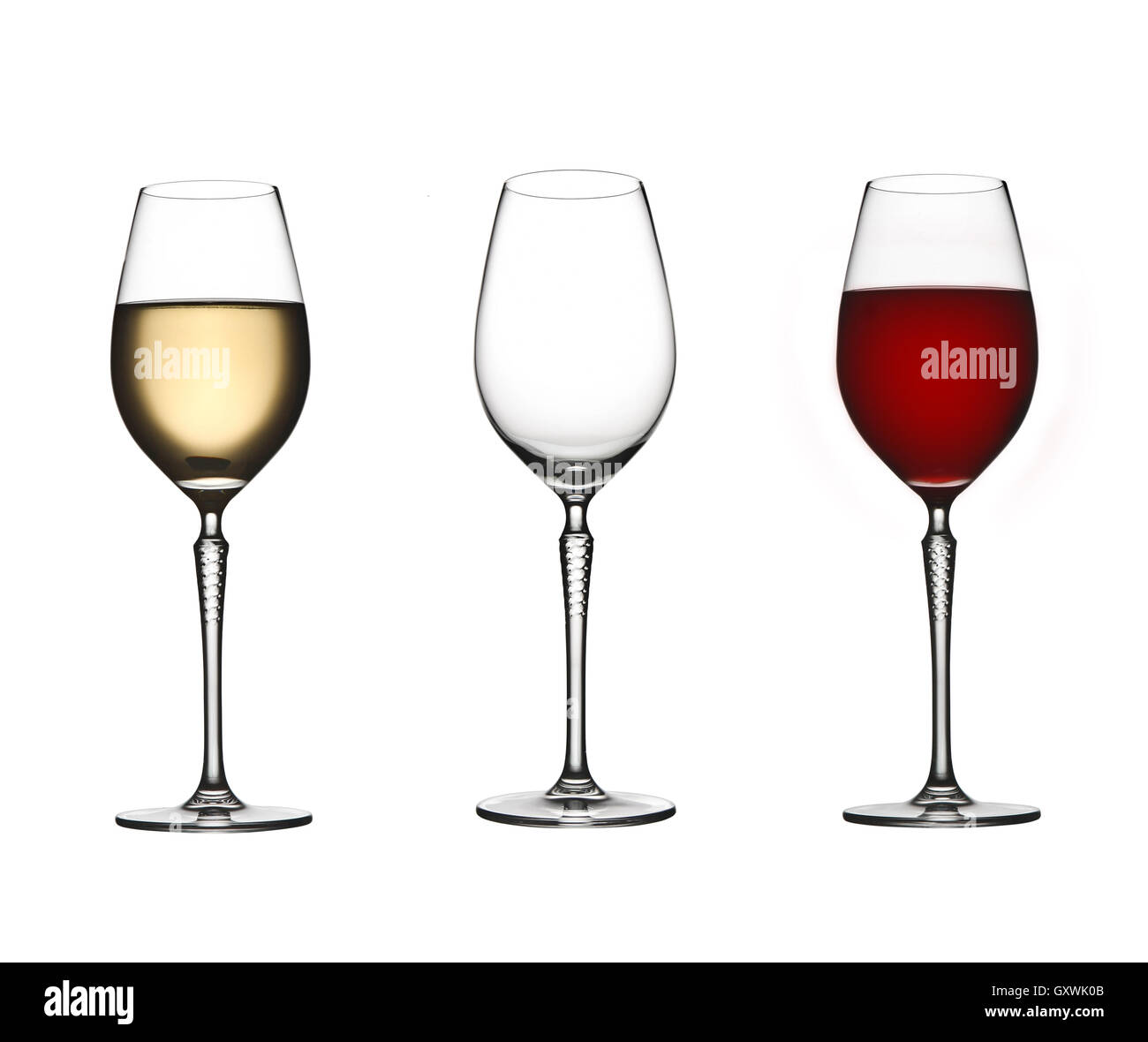 Three wine glasses on white isolated background. Perfect for bar and ...