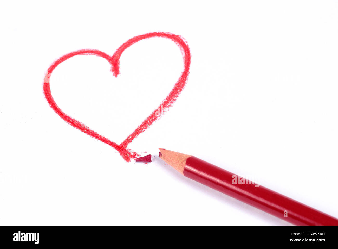Red heart drawing Stock Photo - Alamy