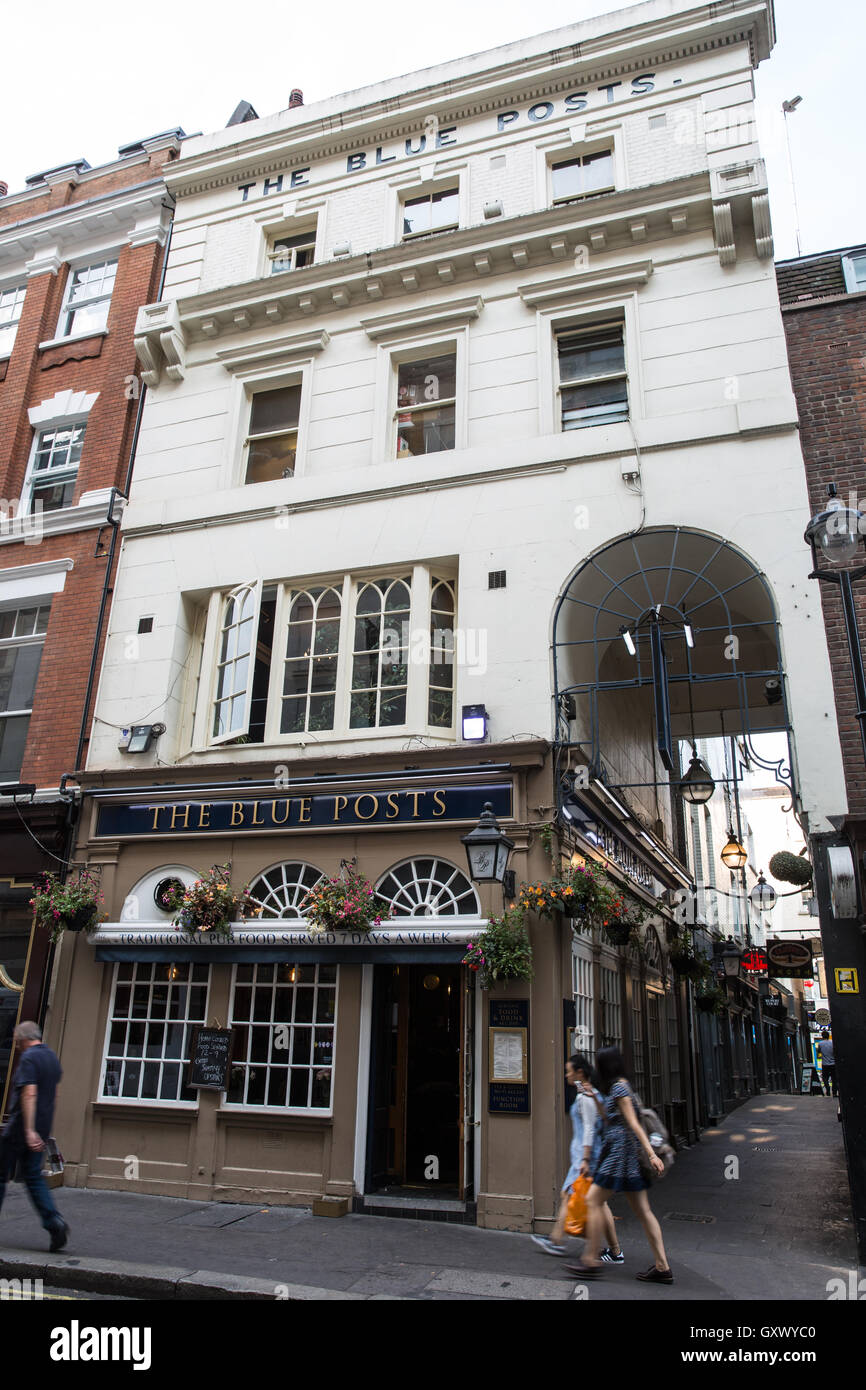 Blue posts london soho hi-res stock photography and images - Alamy