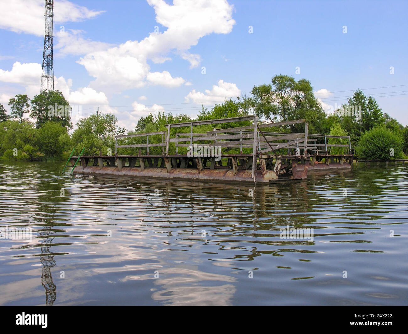 Metal pier construction at the house Stock Photo - Alamy