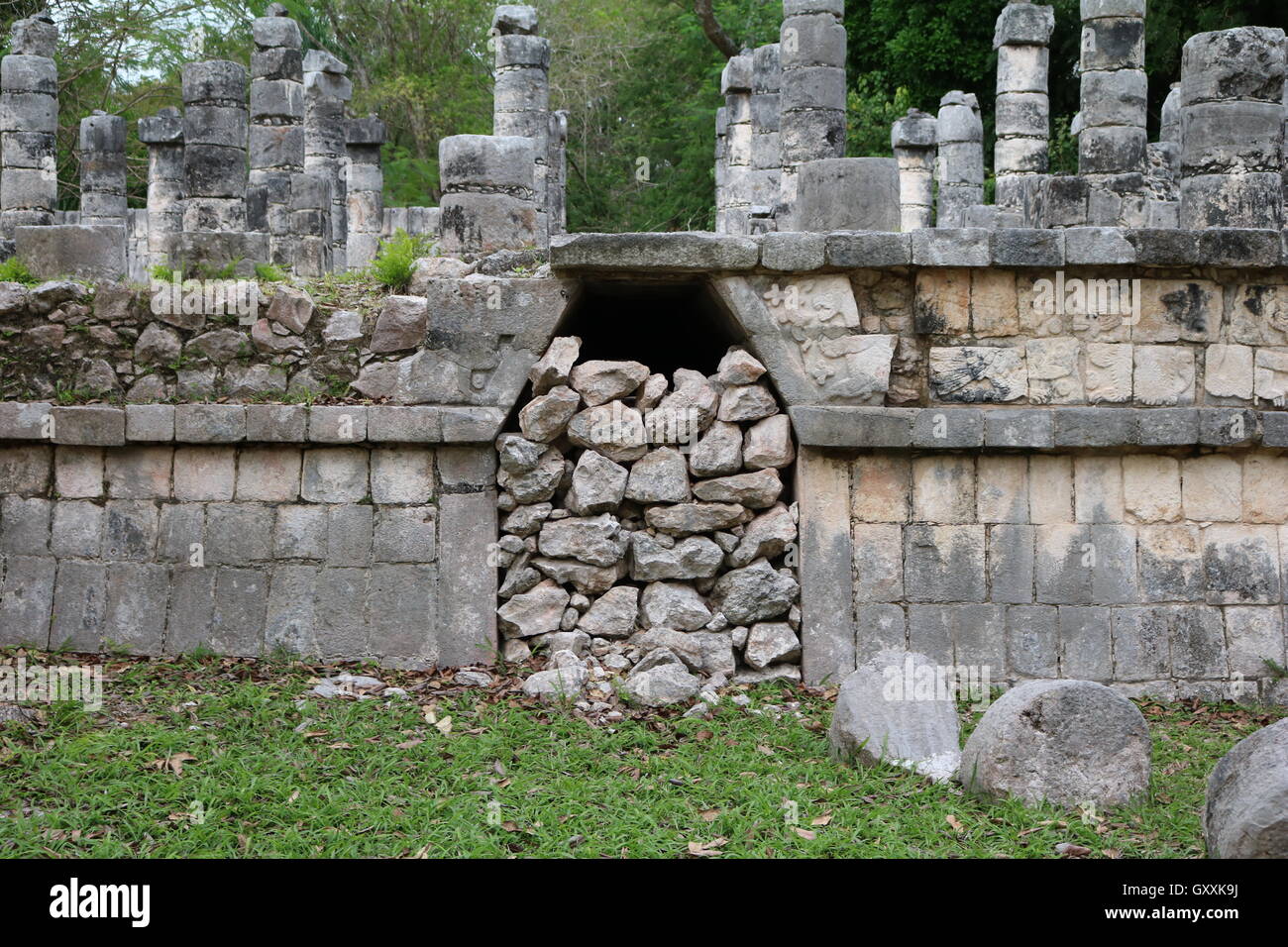 Ancient Aztec Blocked Stone Door Stock Photo - Alamy