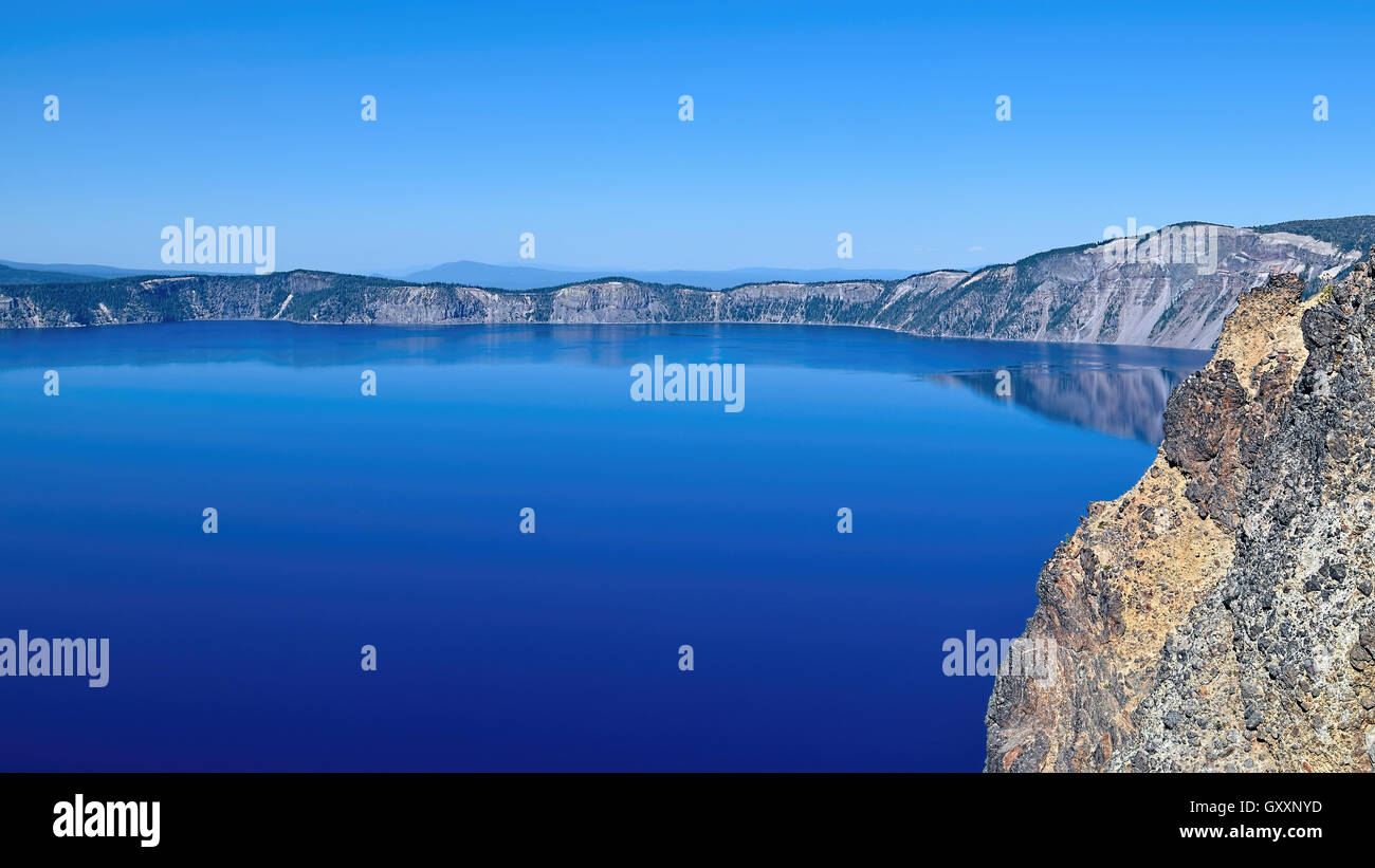 Panoramic view of the East side of the Crater Lake, from the Garfield ...