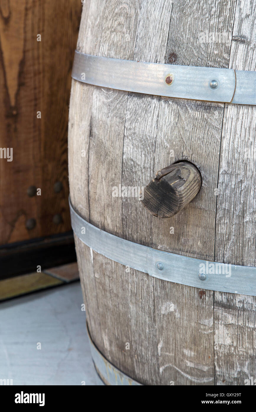 Wood wine barrel at a winery, close up, Vail, Arizona, USA Stock Photo ...