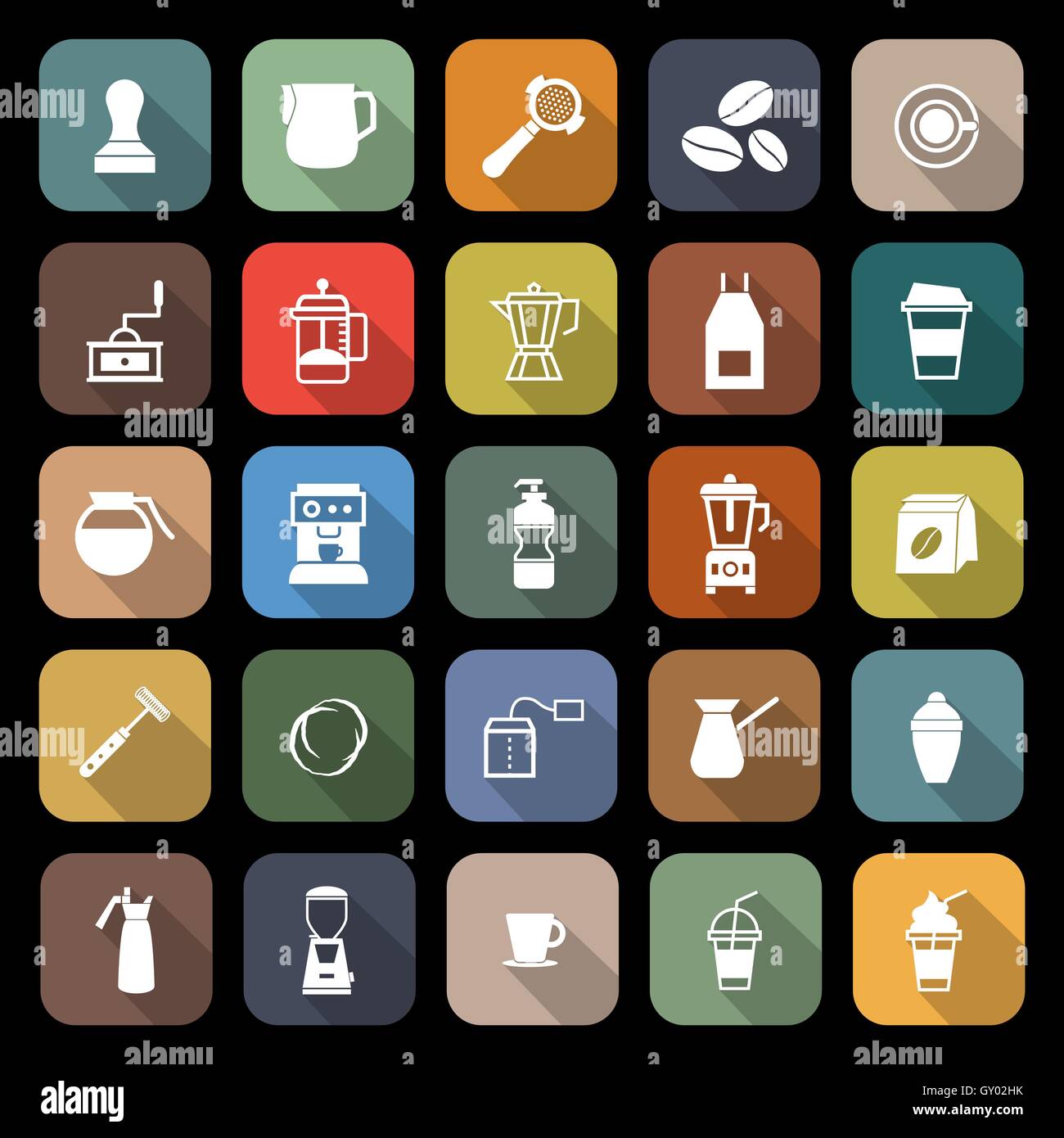 Barista flat icon with long shadow, stock vector Stock Vector Image ...