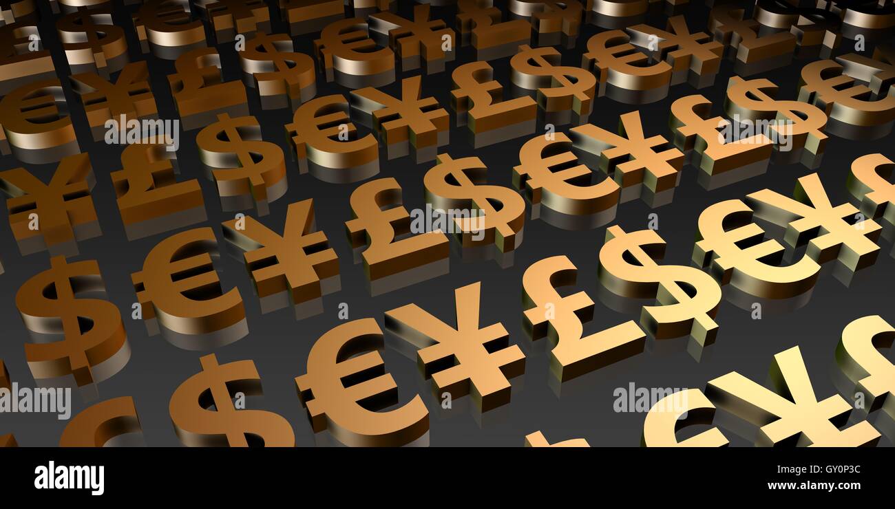 Currency Symbols Abstract Background of the World Stock Photo - Alamy