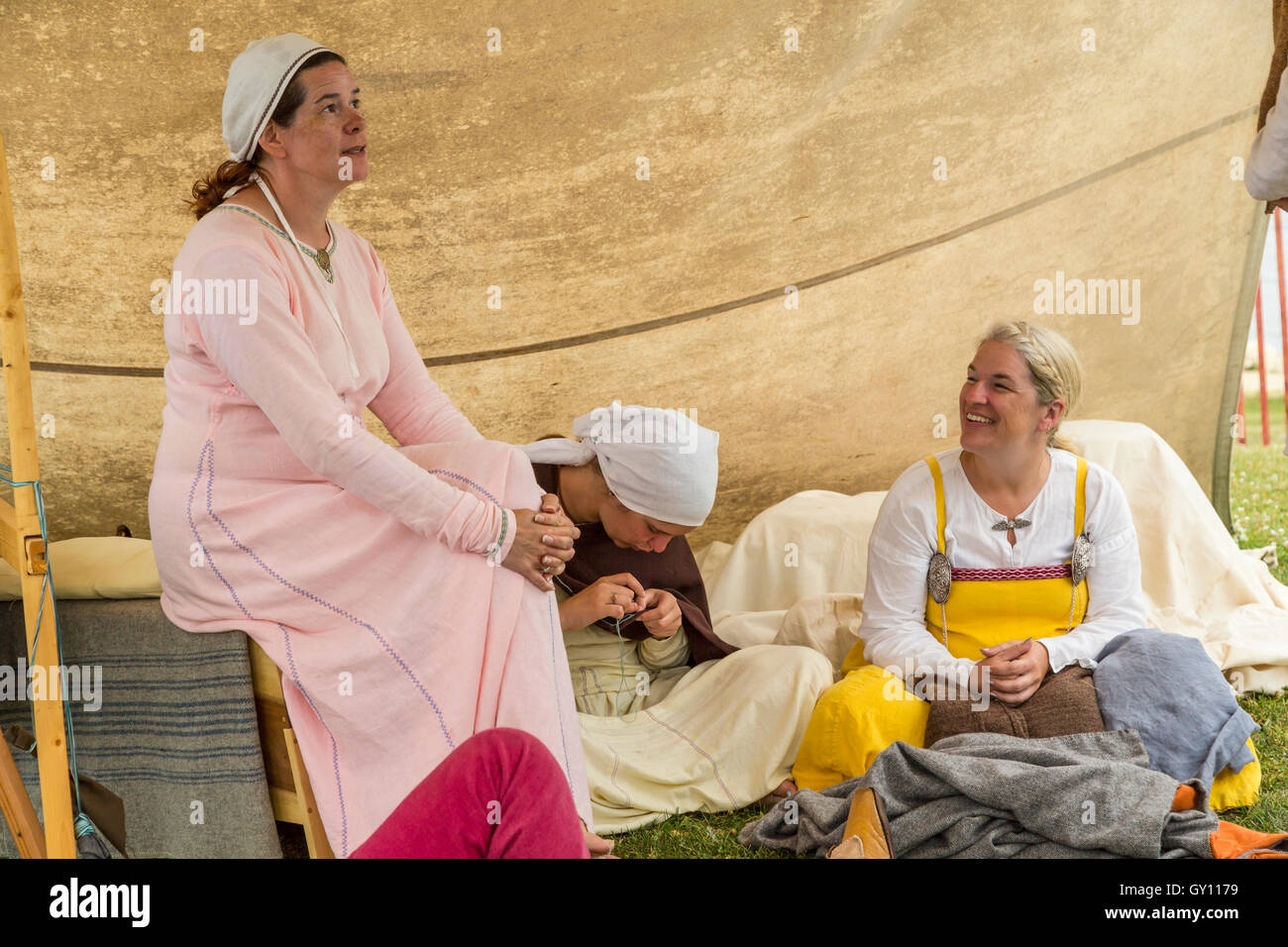 Viking Icelandic Festival encampment in Gimli, Manitoba, Canada Stock ...