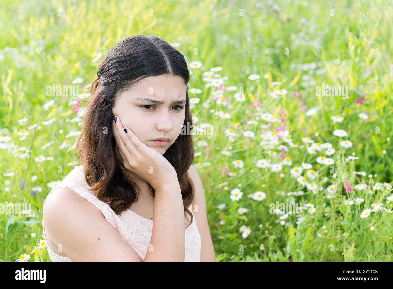 girl thinks about the problems outside Stock Photo - Alamy