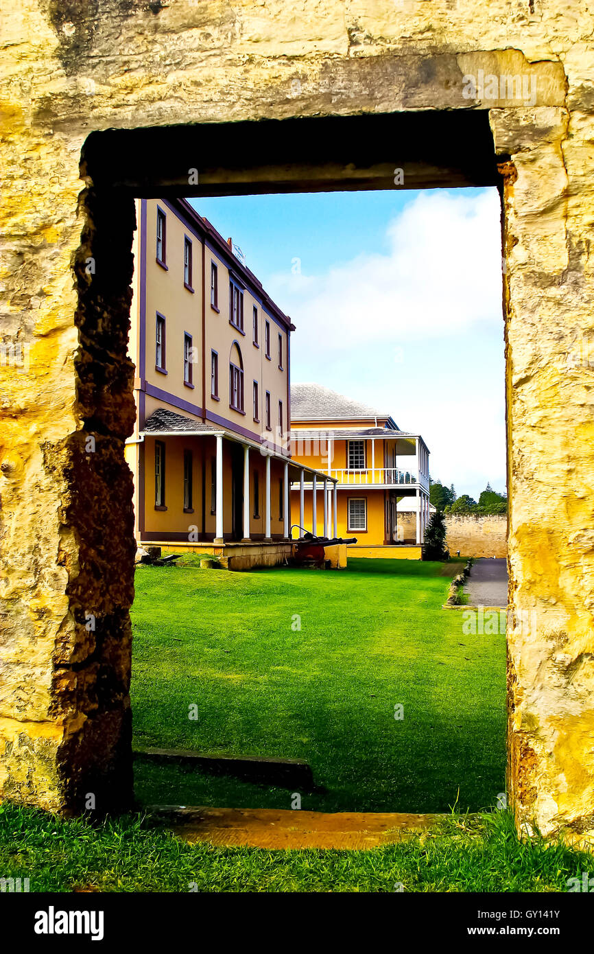 New Military Barracks through stone archway Stock Photo - Alamy