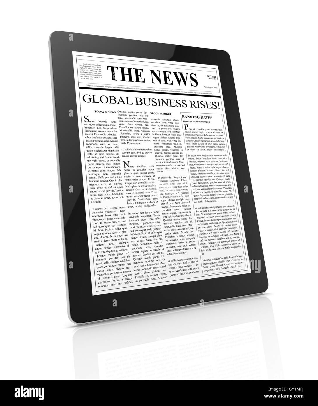 Digital newspaper tablet Cut Out Stock Images & Pictures - Alamy