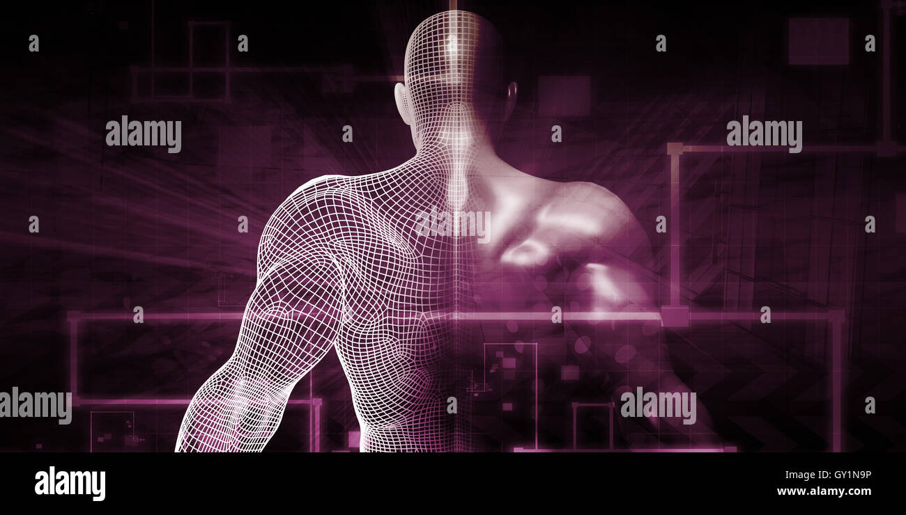 Digital Technology with Humanoid as a Futuristic Concept Stock Photo ...