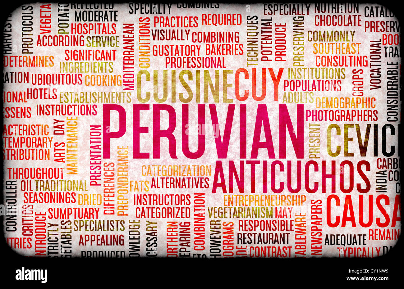 Peruvian Food and Cuisine Menu Background with Local Dishes Stock Photo ...