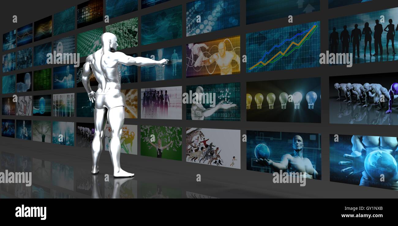 Media Monitoring as a Marketing Mass Communications Concept Art Stock ...