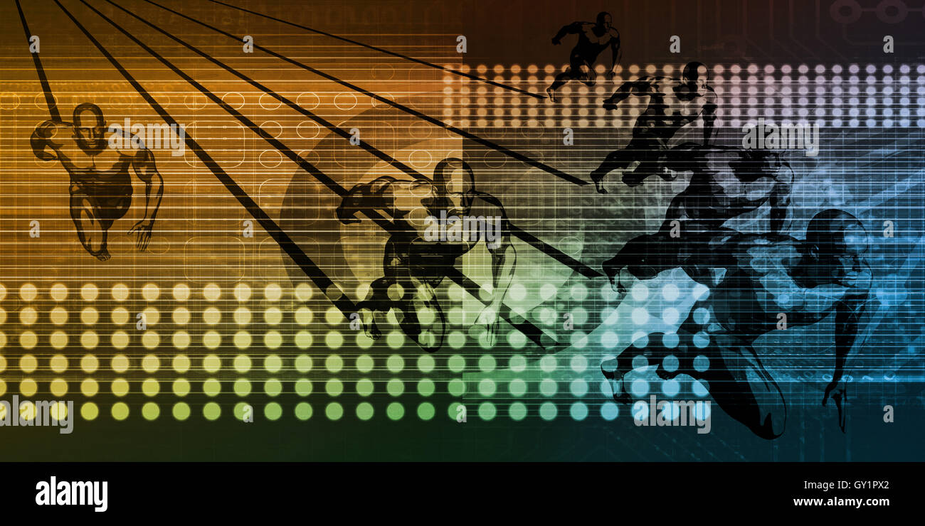 Sports Tech Innovation with Technology Background Theme Stock Photo - Alamy