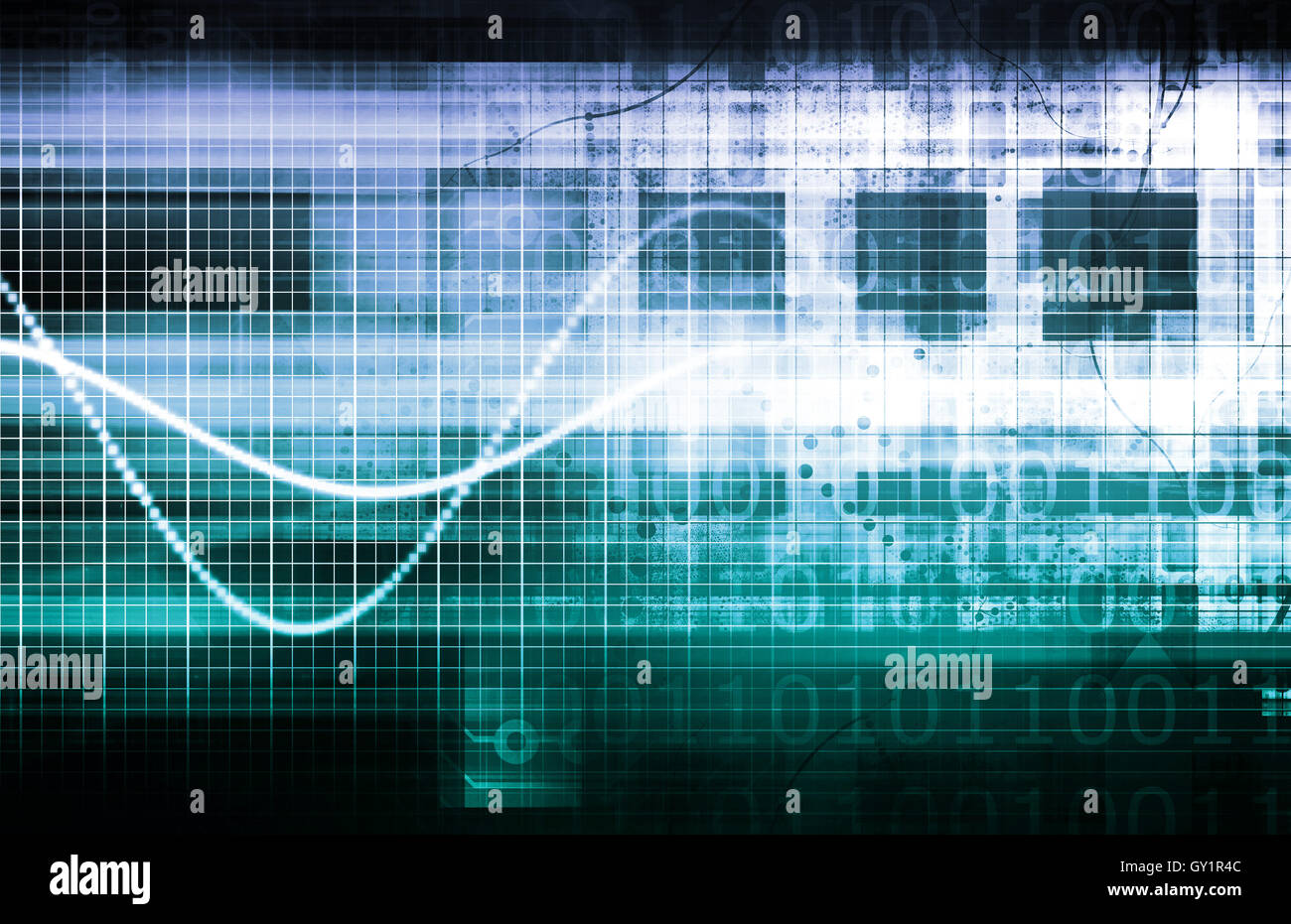 Brain Computer Interface with Square Digital Art Blocks Stock Photo - Alamy