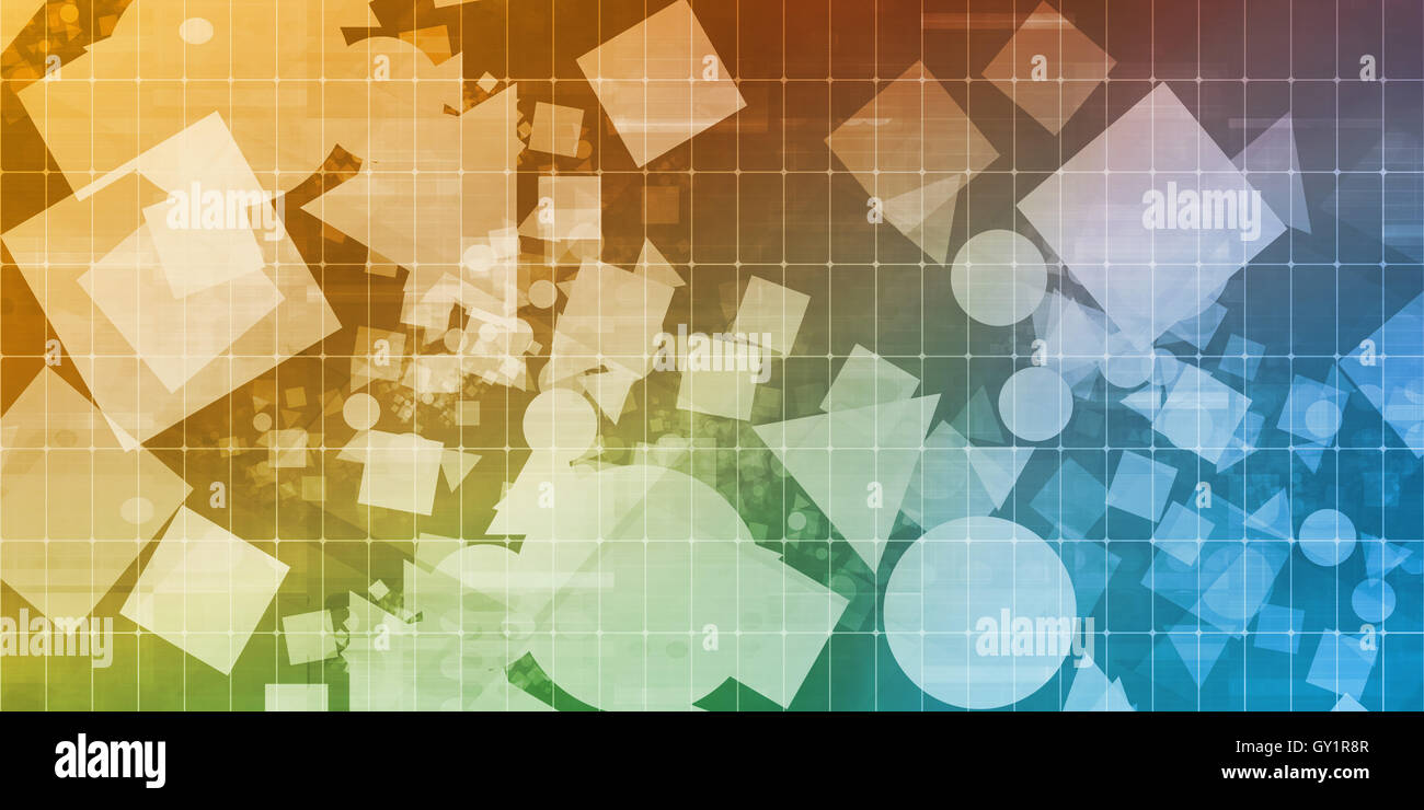 Creative Shapes Abstract on a Layout Grid for Web Design Stock Photo ...