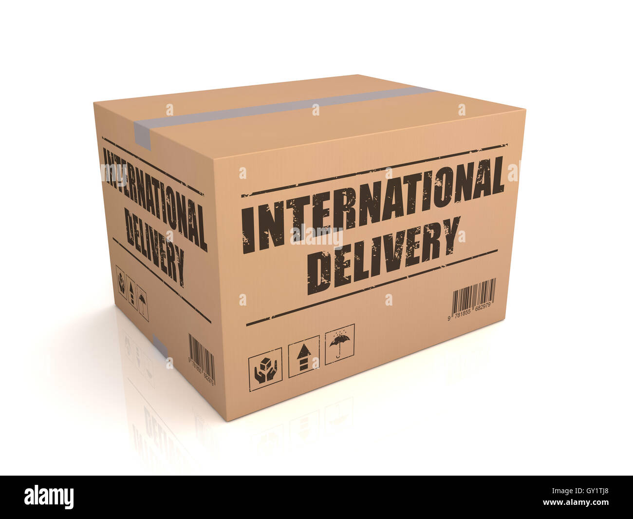 international delivery cardboard box concept 3d illustration Stock ...