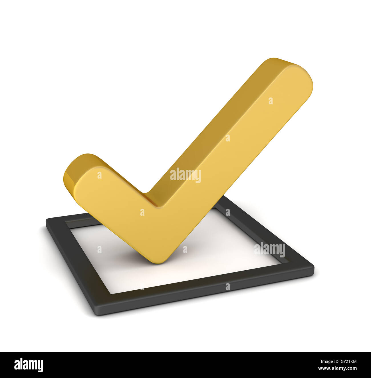 check mark concept 3d illustration Stock Photo - Alamy