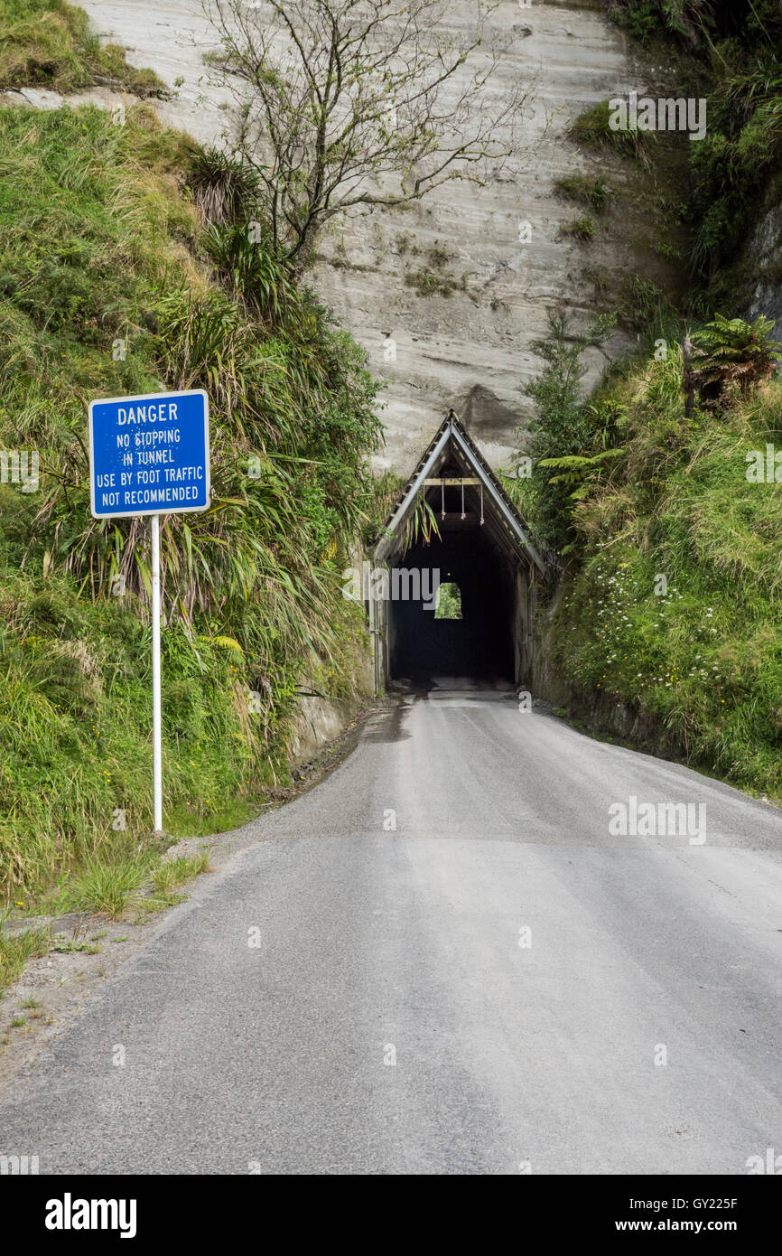 Uruti landscape with entrance to hill tunnel, Taranaki, New Plymouth ...