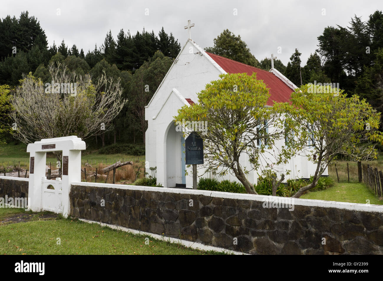 Rural white church uruti new zealand hi-res stock photography and ...