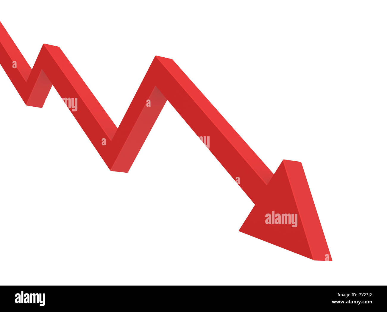 downward arrow concept 3d illustration Stock Photo - Alamy