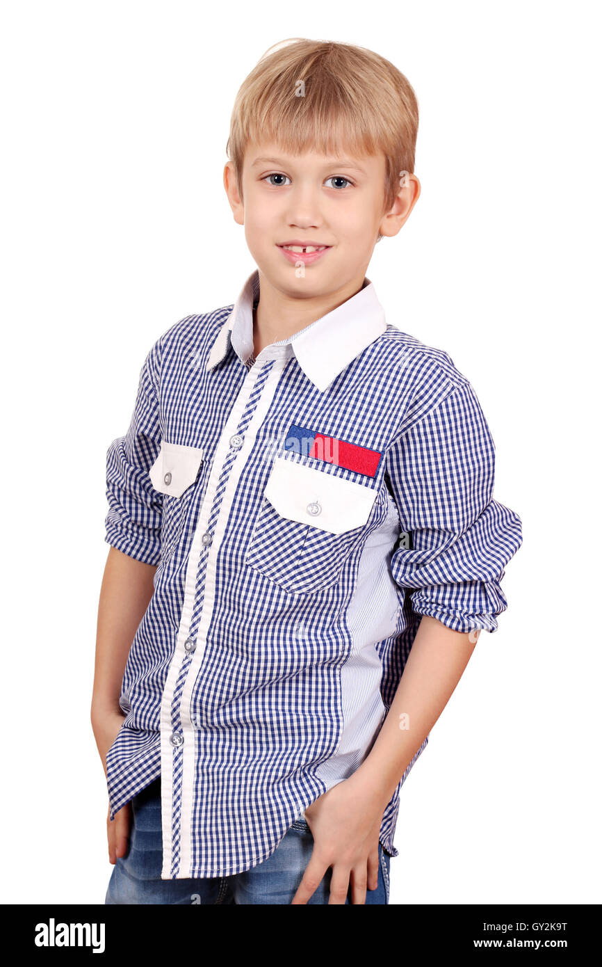 happy boy portrait on white studio shot Stock Photo - Alamy