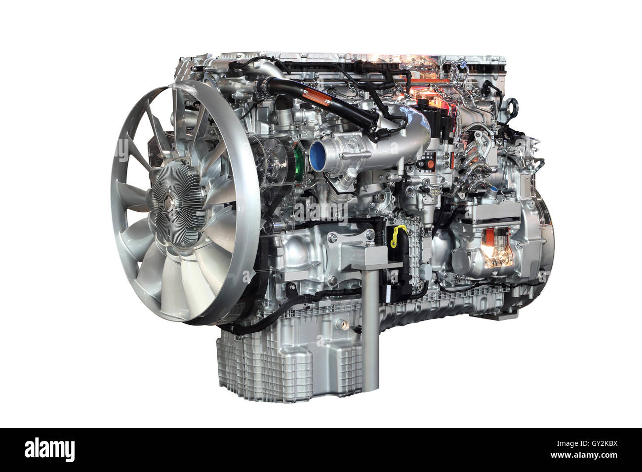 heavy truck engine isolated on white background Stock Photo - Alamy