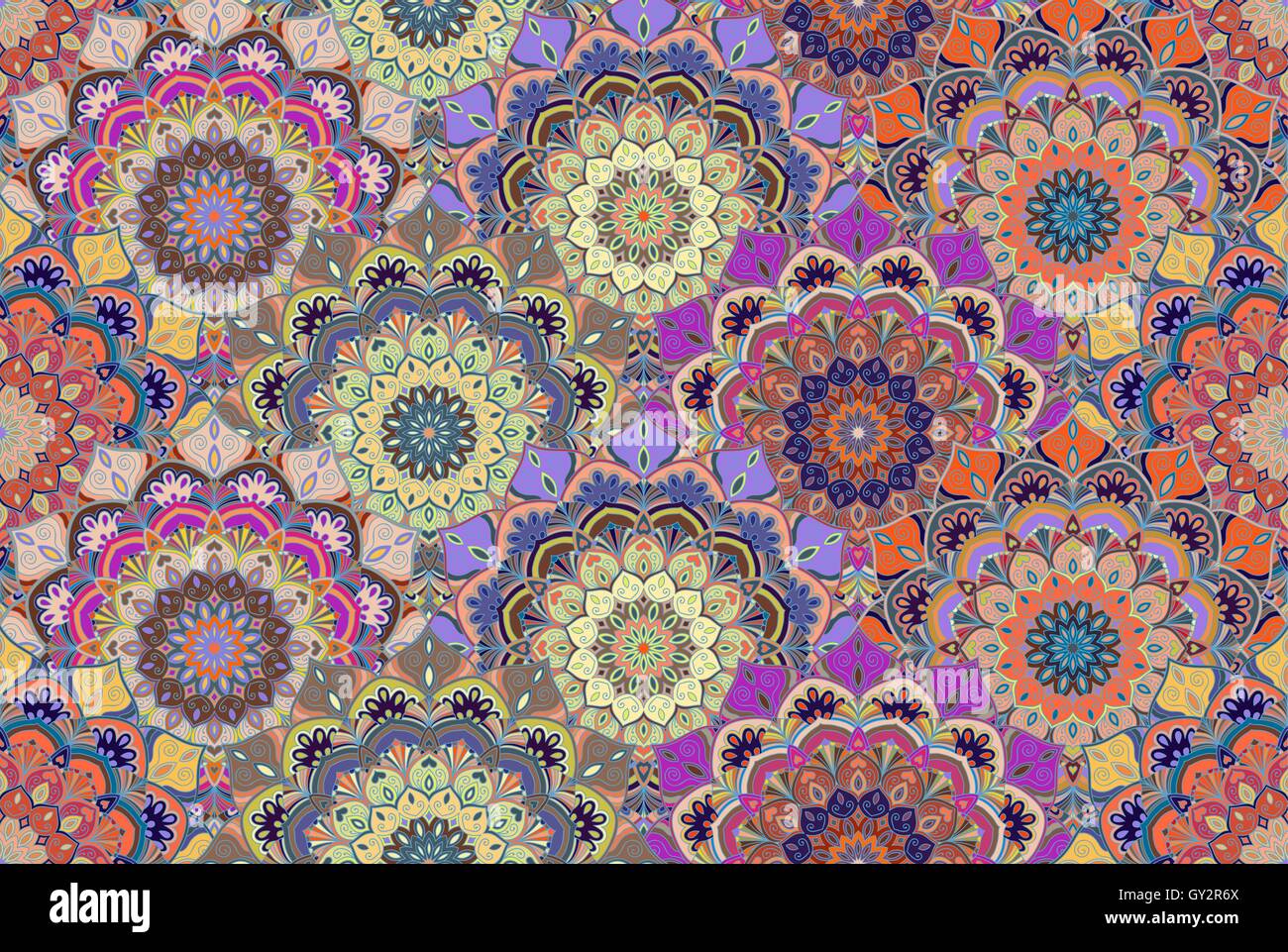 Scales pattern from colorful flower mandalas Stock Vector Image & Art ...