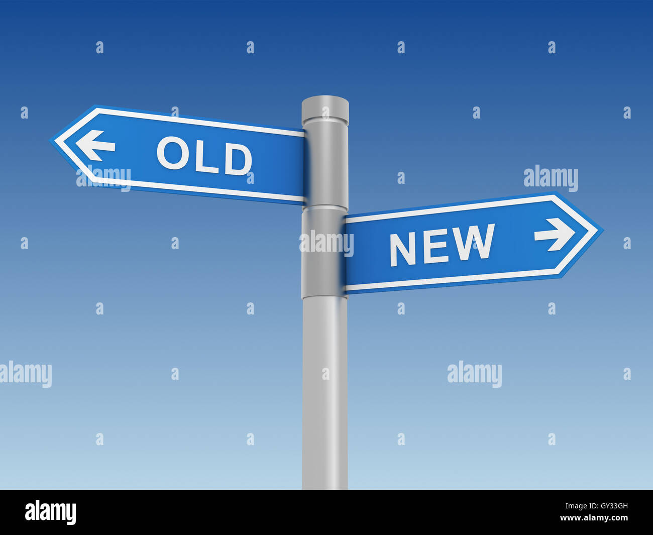 Old new road sign concept hi-res stock photography and images - Alamy