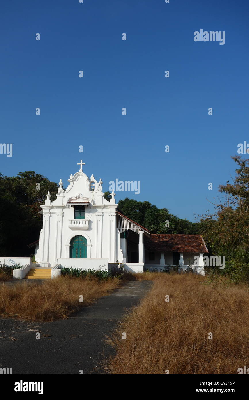 White church Goa Stock Photo - Alamy