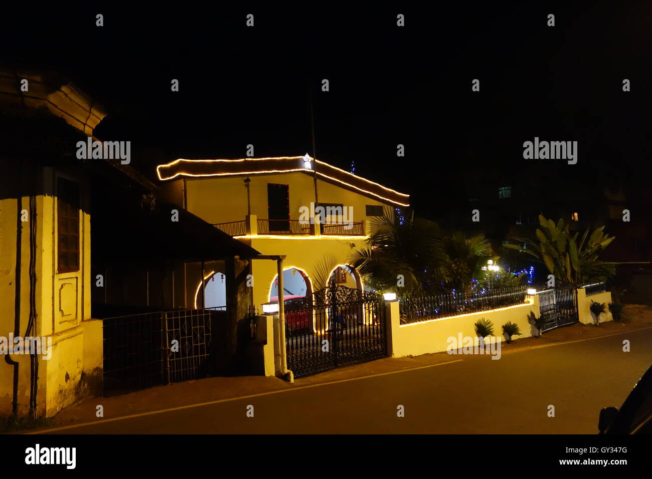 Decorated house lighting Goa Stock Photo - Alamy