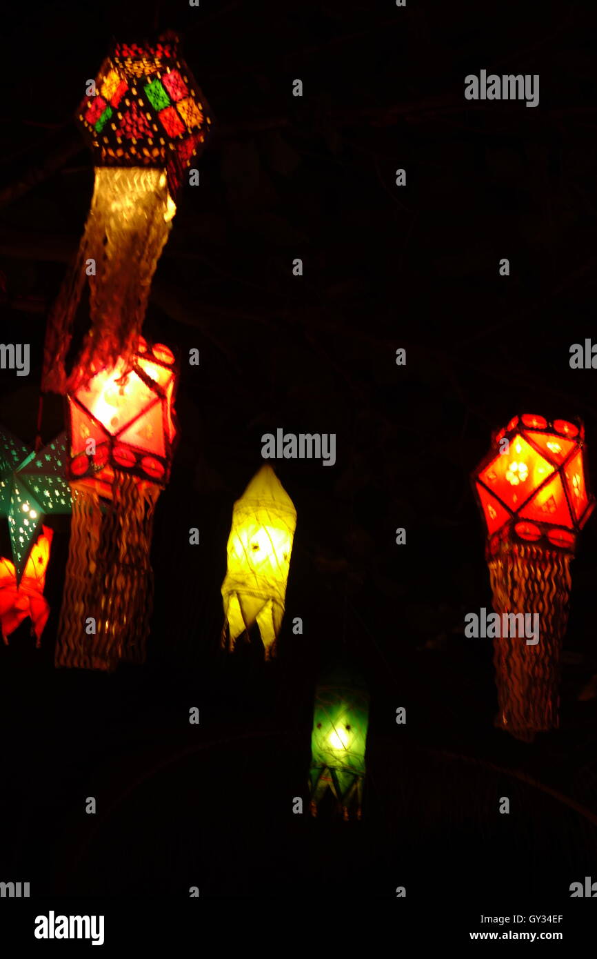 Lanterns at Goa Beachside shack Stock Photo - Alamy