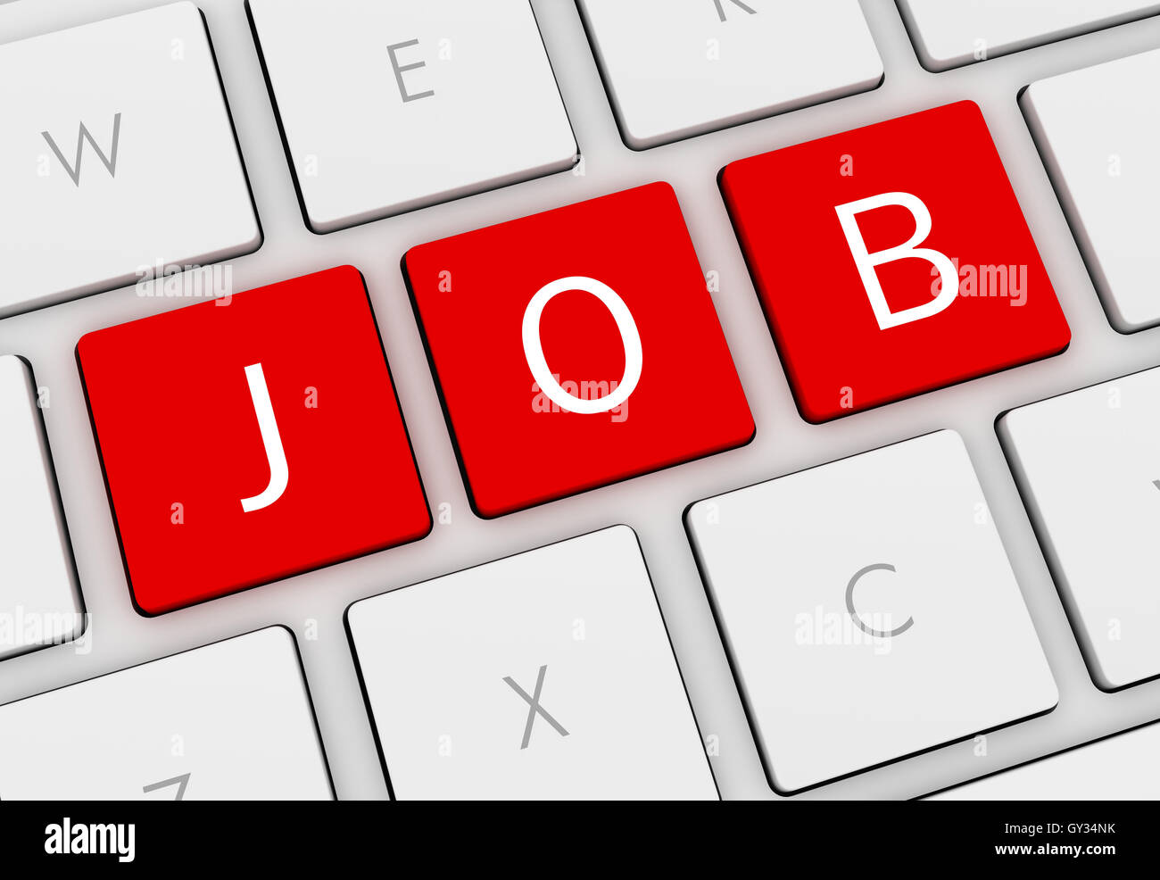 job keyboard 3d illustration Stock Photo - Alamy