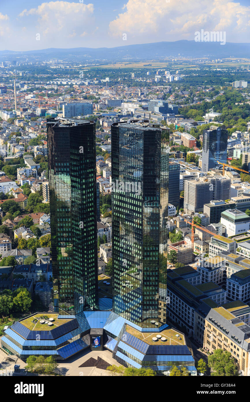 Twin towers of deutsche bank headquarters in frankfurt hi-res stock ...