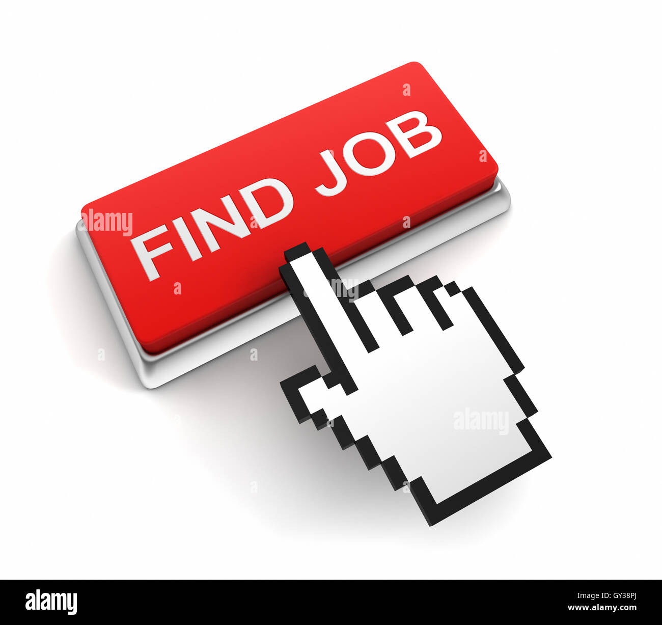find job button concept 3d illustration Stock Photo - Alamy
