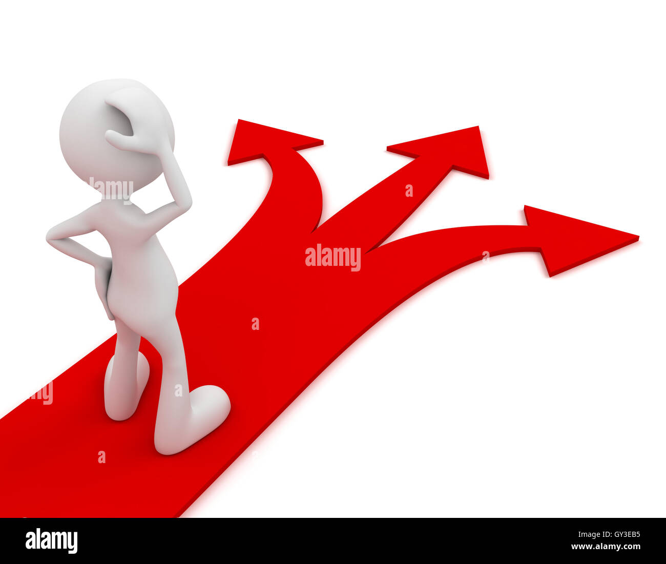 3d people man directional sign hi-res stock photography and images - Alamy