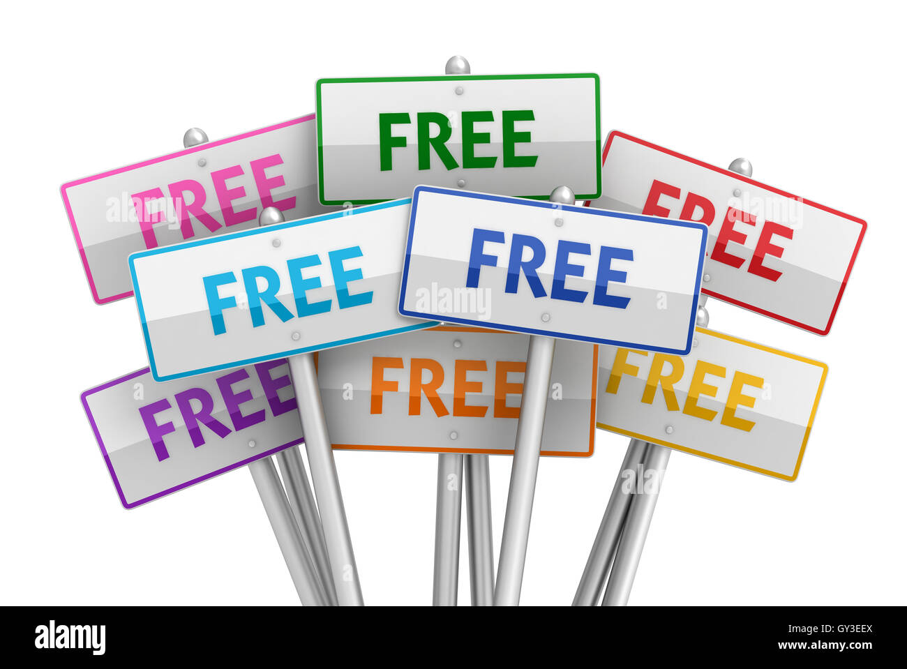 free placards concept 3d illustration Stock Photo - Alamy