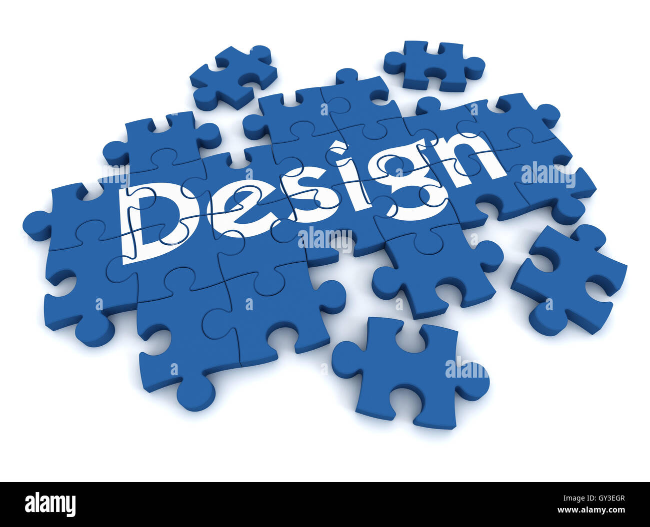 design puzzle concept 3d illustration Stock Photo - Alamy