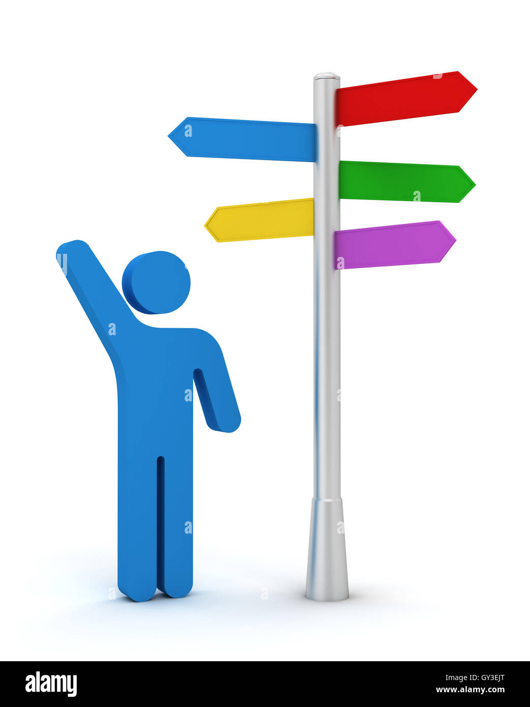 direction advice concept 3d illustration Stock Photo - Alamy